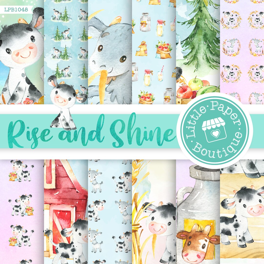 Farm Yard ,animals, Tractor,crops, Printable Digital Paper Pack Farm ...