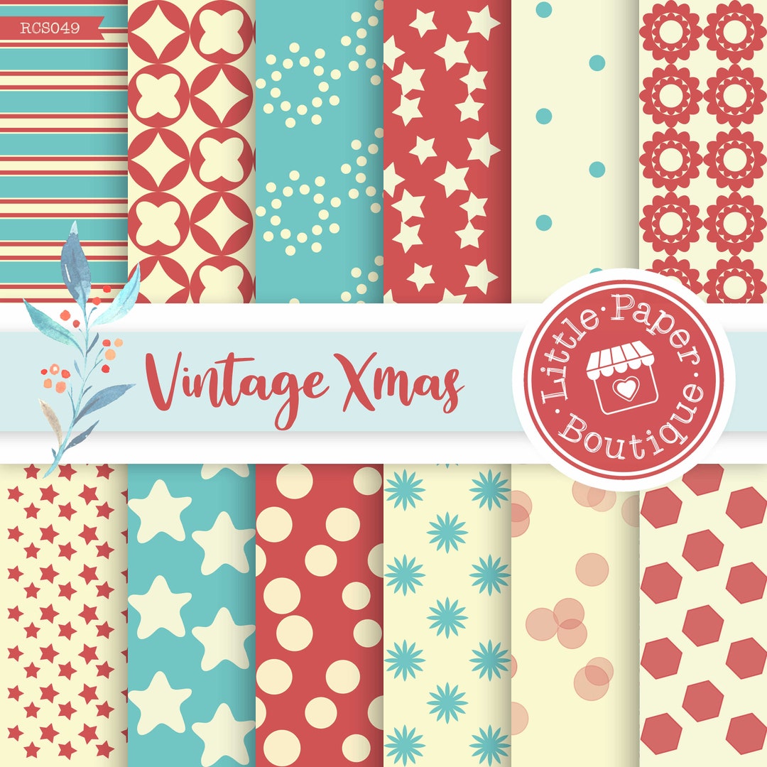 Christmas Digital Paper Red and Green Christmas Digital Paper Holiday ...