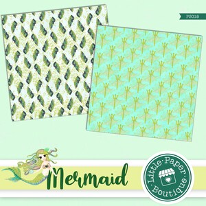 Golden Mermaid Digital Paper, Mermaid Patterns Pink and Turquoise ...