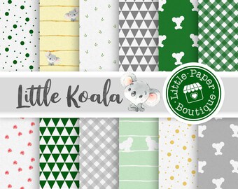 Koala Digital Paper Koala Patterns Design Your Own Birthday | Etsy