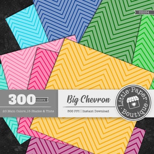 100 Chevron Digital Paper, Rainbow Chevron Backgrounds, Zig Zag, Bright ...