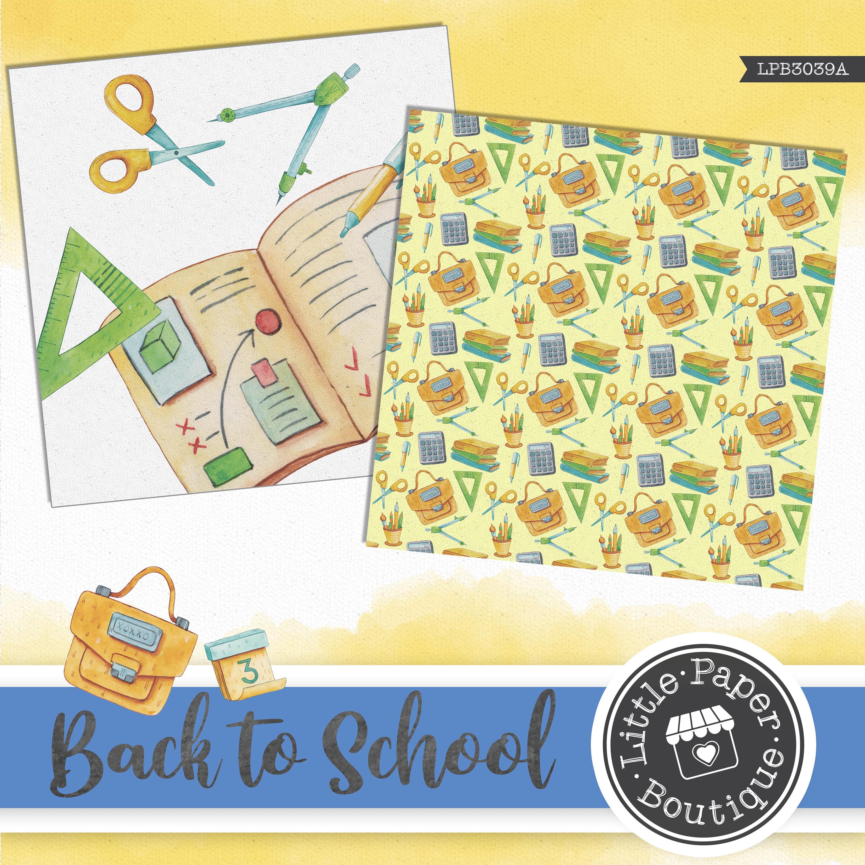 Watercolor School Clipart Back to School School Bus Backpack | Etsy