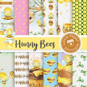 Busy Bee Digital Paper, Scrapbook Papers, Background, Polka Dots ...