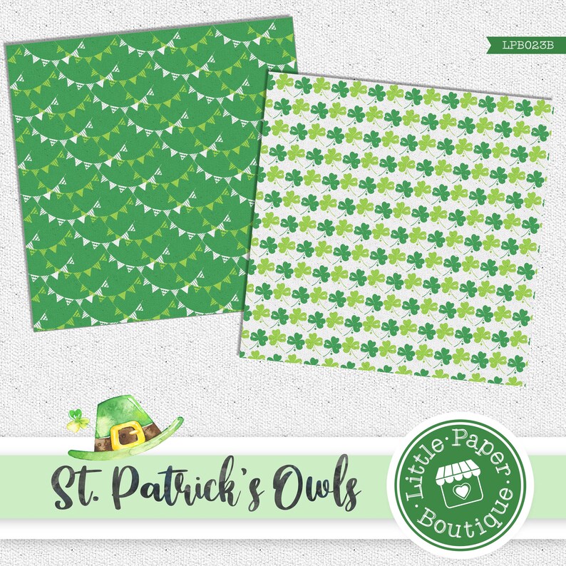 St. Patrick's Day Digital Papers Shamrock Digital Paper | Etsy