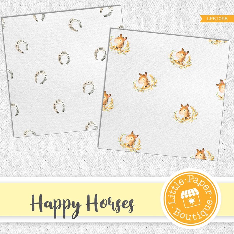 Equestrian Digital Papers Horses Horseshoe Stable Stallion - Etsy