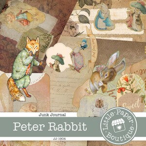 Peter Rabbit by Beatrix Potter Digital Junk Journal Kit (FULL KIT) With ...