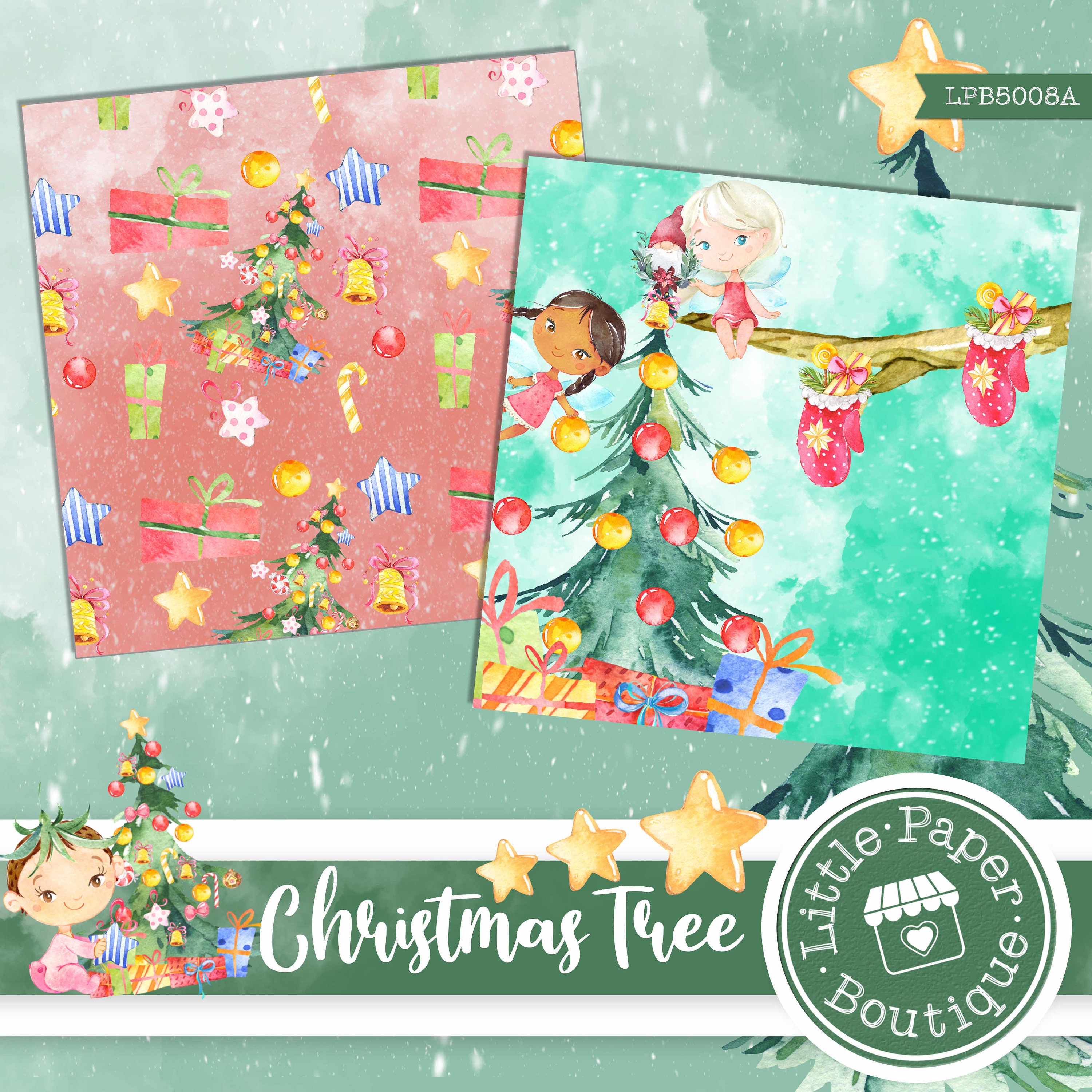 Christmas Digital Paper Holiday Scrapbook Papers Snowflake - Etsy