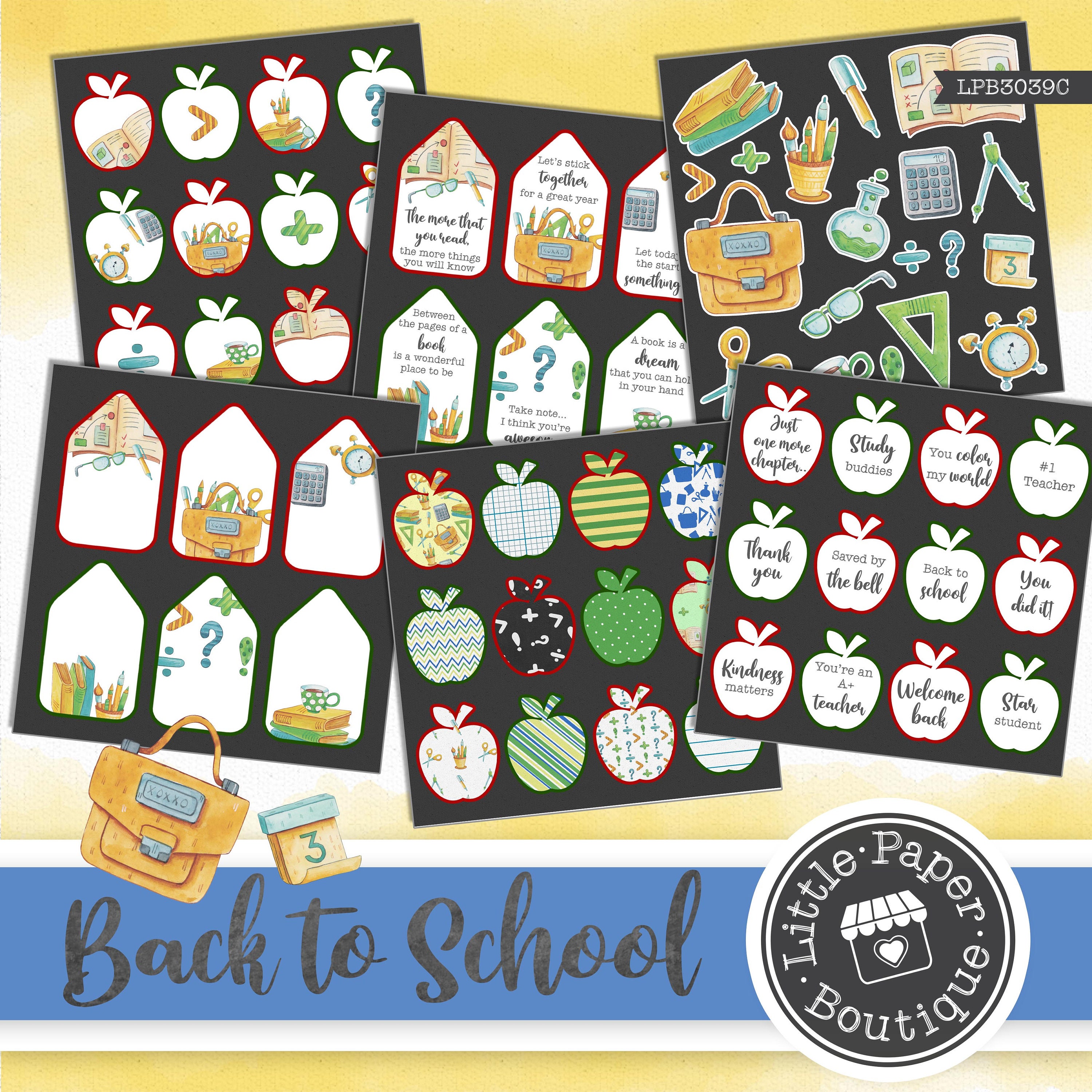 Watercolor School Clipart Back to School School Bus Backpack - Etsy