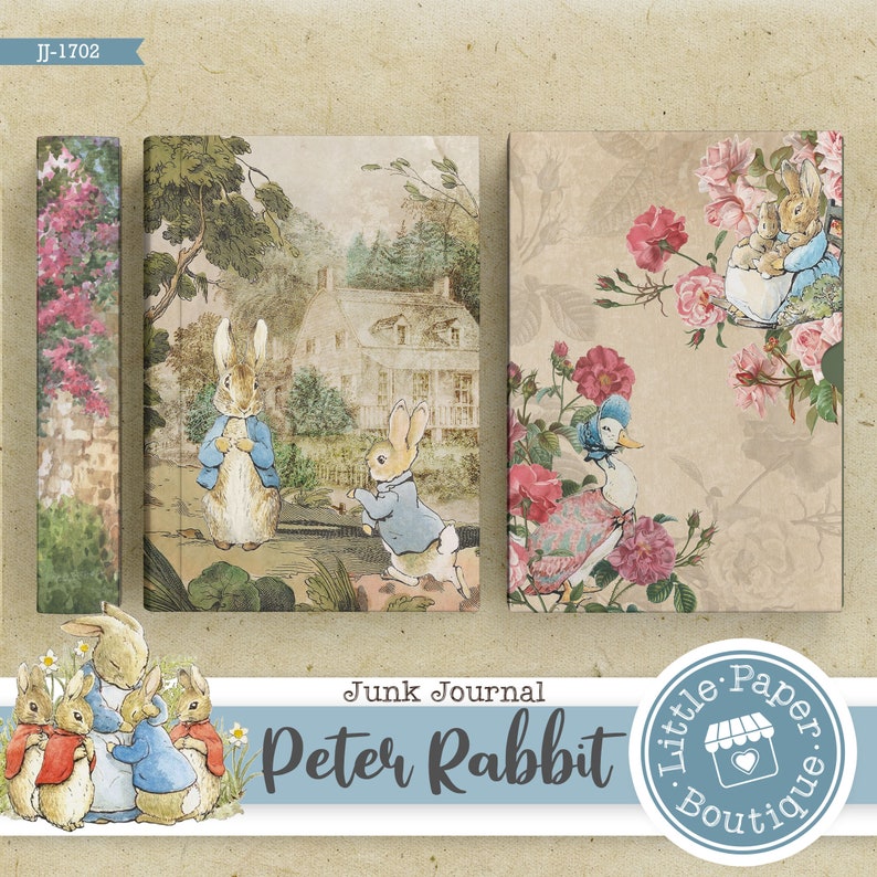 Peter Rabbit by Beatrix Potter Digital Junk Journal Kit FULL - Etsy ...