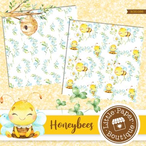 SEAMLESS Busy Bee Digital Paper, Scrapbook Papers, Background, Polka ...