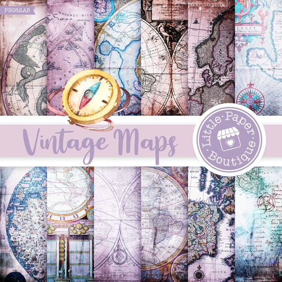 Digital Antique Map Printable Antique Old Map Double - Etsy