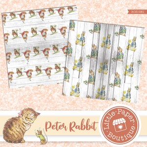 SEAMLESS Peter Rabbit by Beatrix Potter Digital Backgrounds A4 & Letter ...