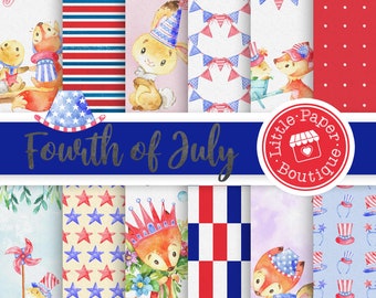 Patriotic Paper Red and Blue Flower Paper Fourth of July - Etsy