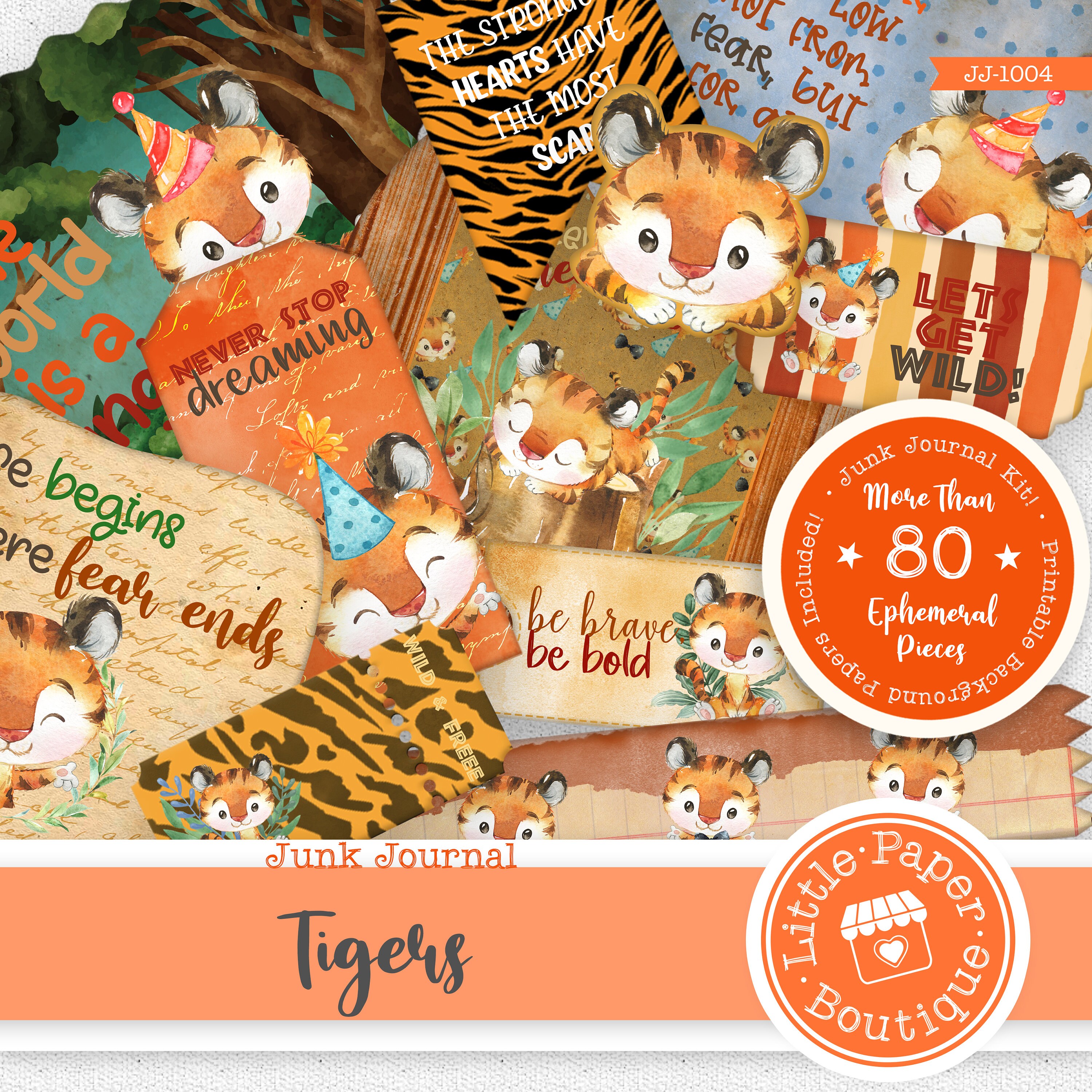 Tiger Jungle Digital Junk Journal Kit FULL KIT Bumble Bees - Etsy