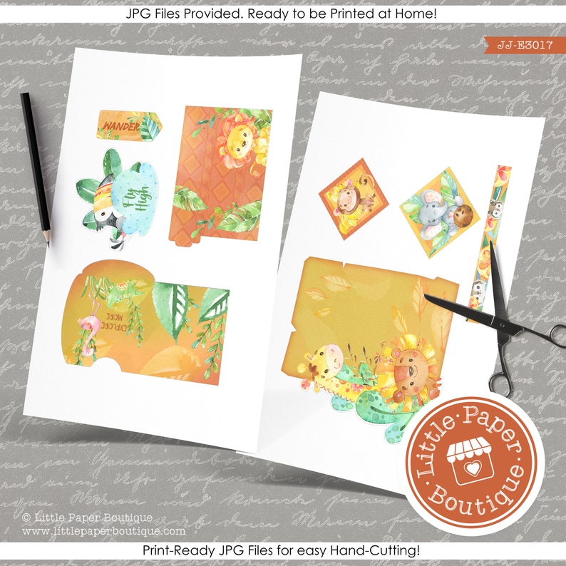 Safari Digital Papers Pack Printable Sheets Scrapbooking - Etsy