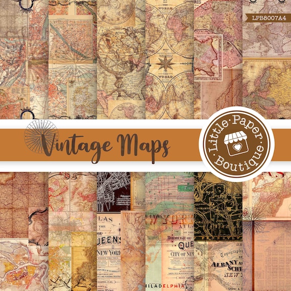 Digital Antique Map Printable Antique Old Map Double - Etsy
