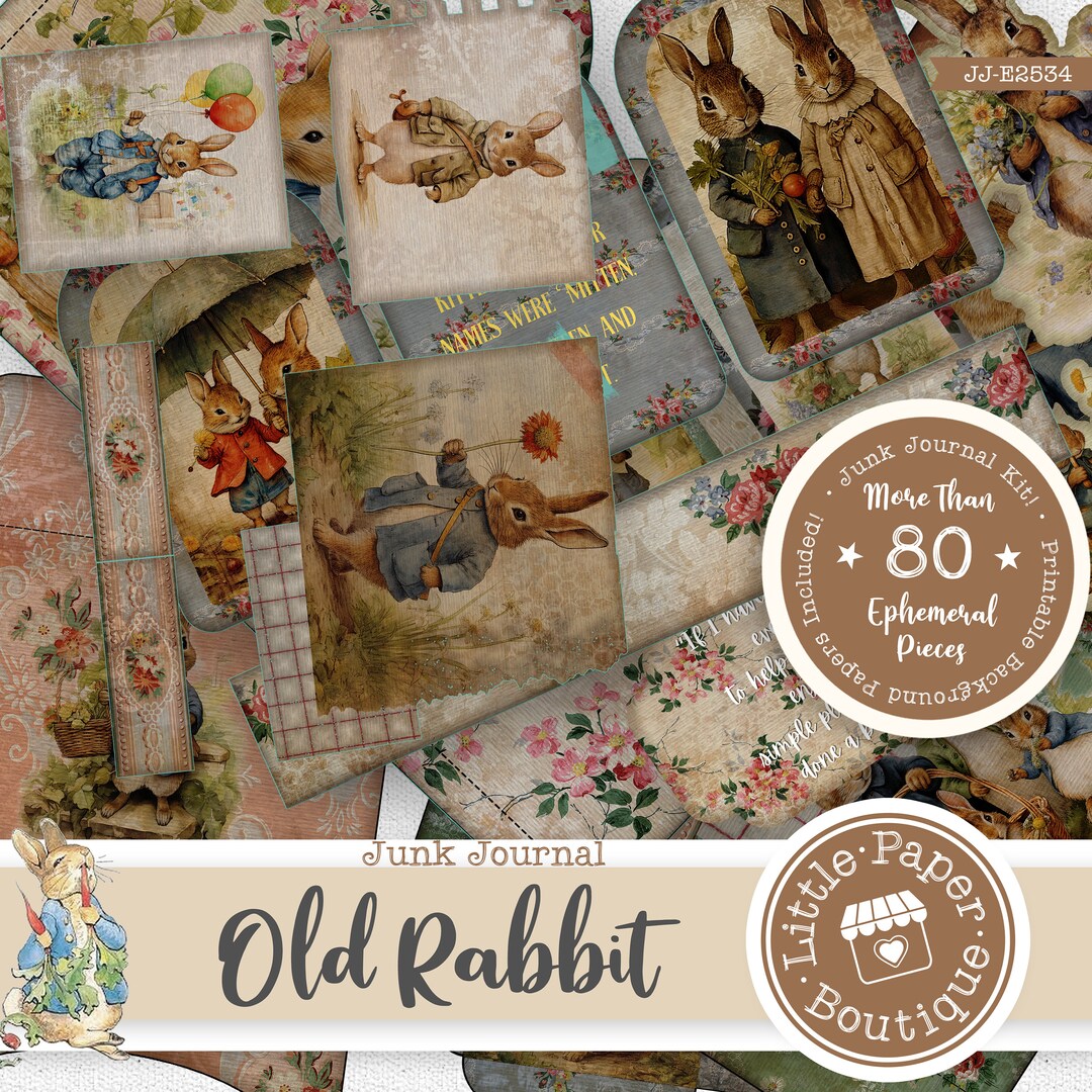 Peter Rabbit by Beatrix Potter Digital Junk Journal Kit (FULL KIT) With ...