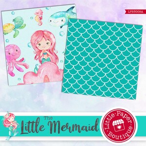 The Little Mermaid, Mermaid Digital Papers, Ariel Paper, Princess ...