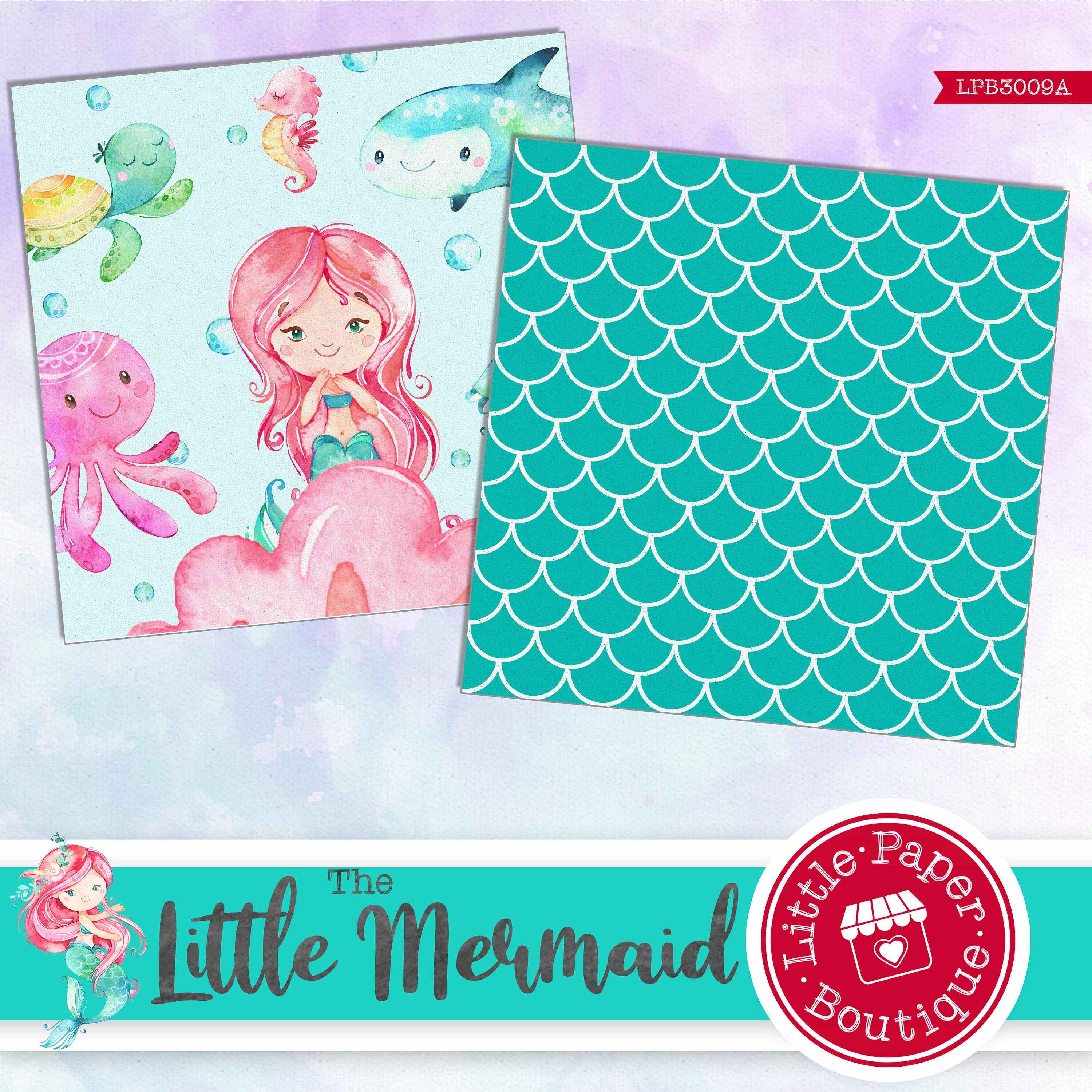The Little Mermaid Mermaid Digital Papers Ariel Paper - Etsy