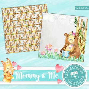 Baby Boy Baby Girl Digital Paper, Mother and Baby, Mommy and Me Digital ...