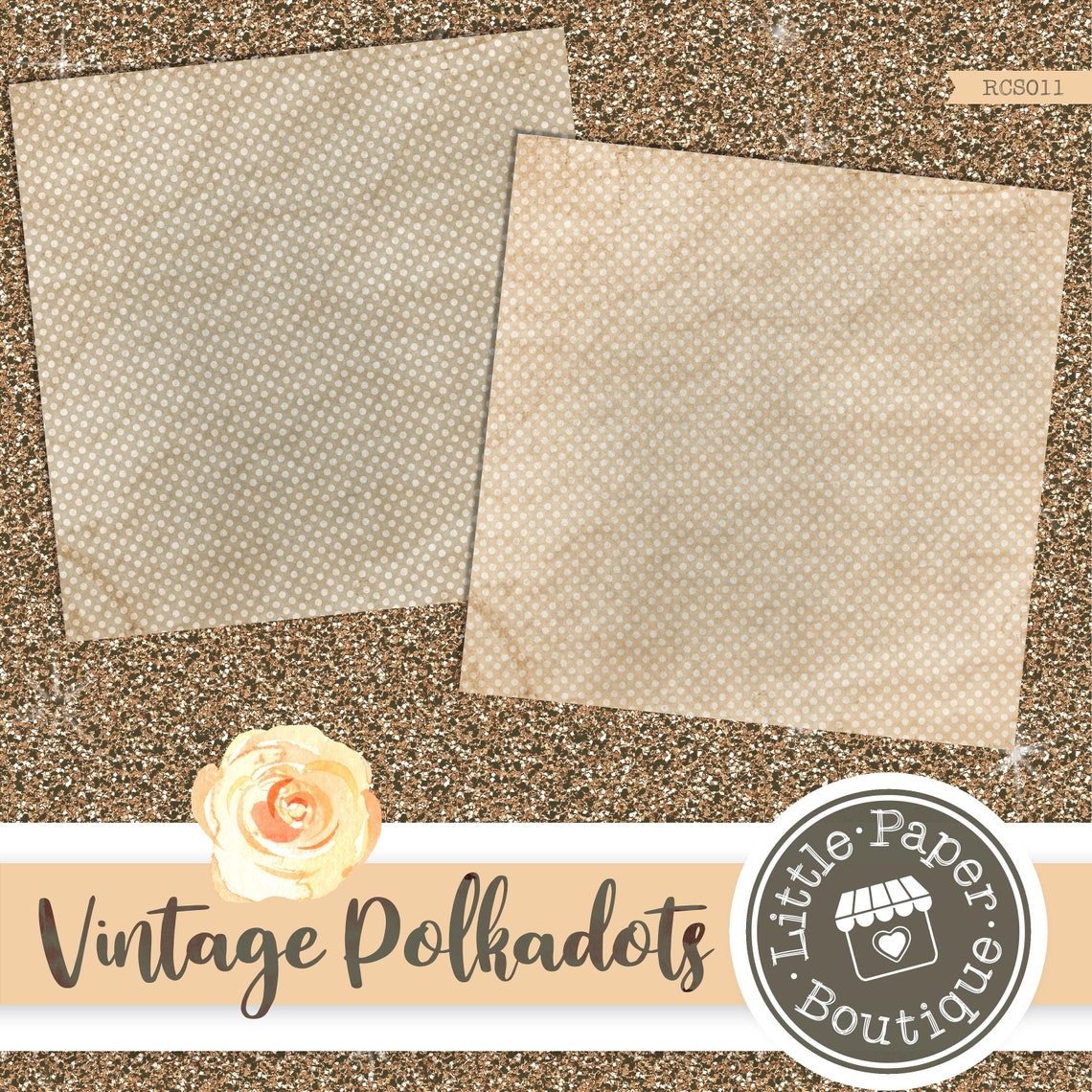 Vintage Polka Dots Digital Paper, Retro Scrapbook Paper, Polka Dot ...