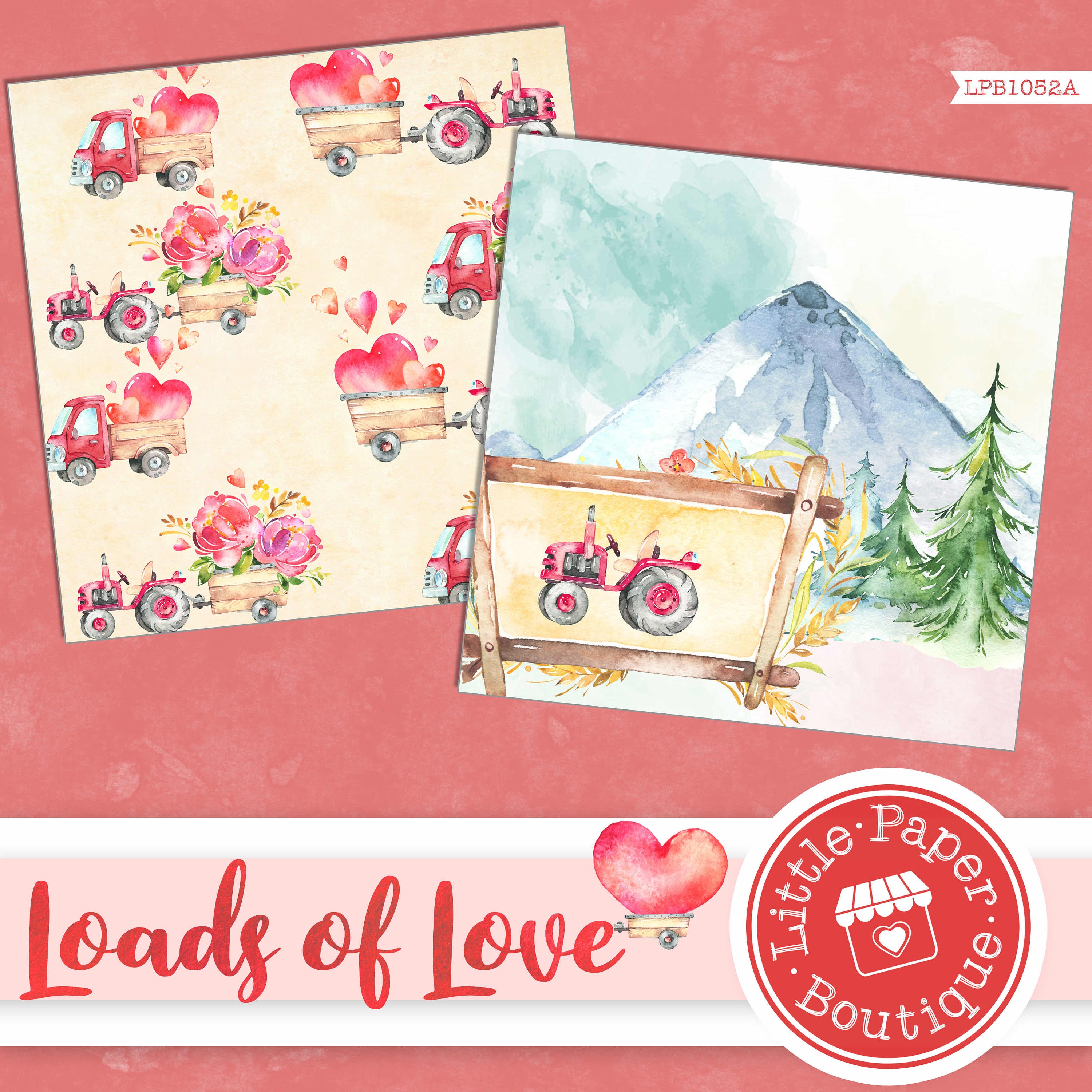 Watercolor Sweet Valentine Digital Paper Pack Romantic Hand - Etsy