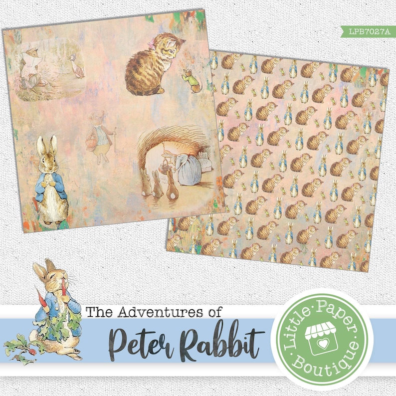 Peter Rabbit Paper Pack, Beatrix Potter, Digital Paper, Printable Paper ...