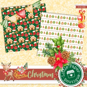 SEAMLESS Vintage Christmas Backgrounds Art Digital Paper. Vintage Xmas ...