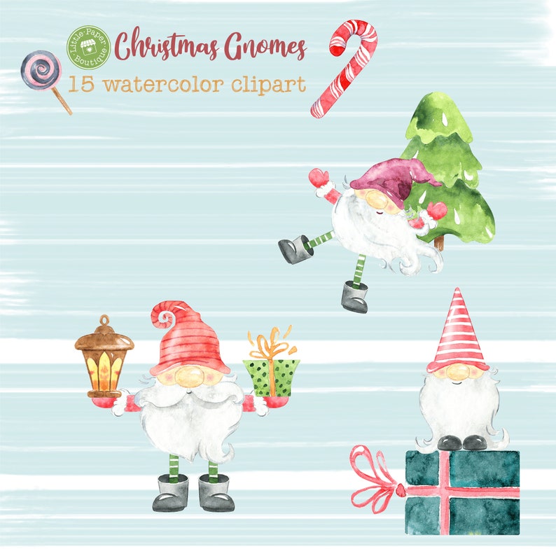 Gnome Clipart Printable Christmas Gnomes Clipart. - Etsy