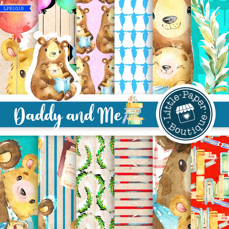 Teddy Bear Digital Paper Teddy Bears Digital Scrapbook - Etsy