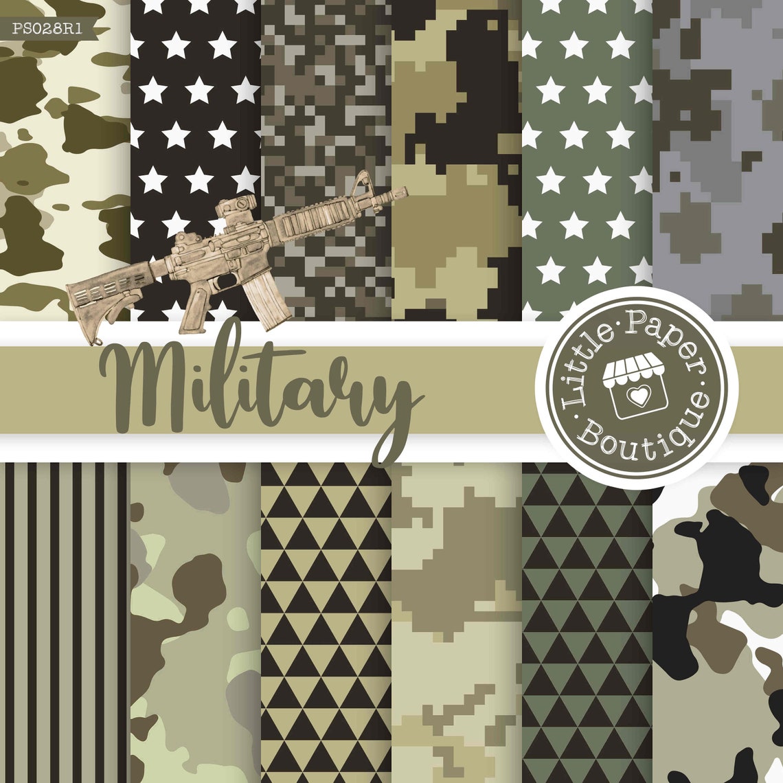 US Army Digital Paper, Army Theme Scrapbook, Military Scrapbook ...