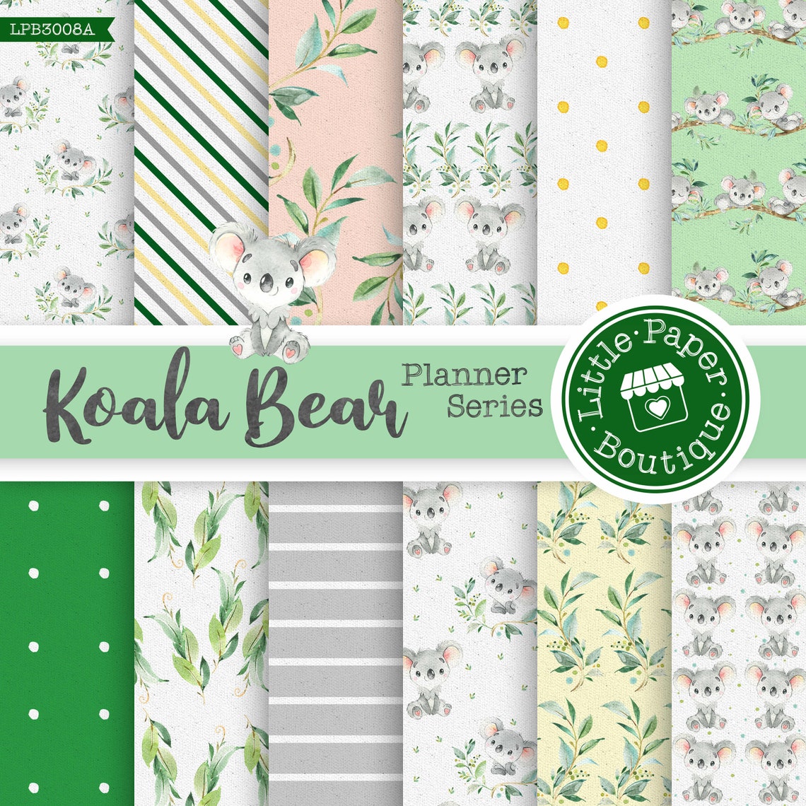 Koala Digital Paper, Koala Patterns, Design Your Own Birthday Party ...