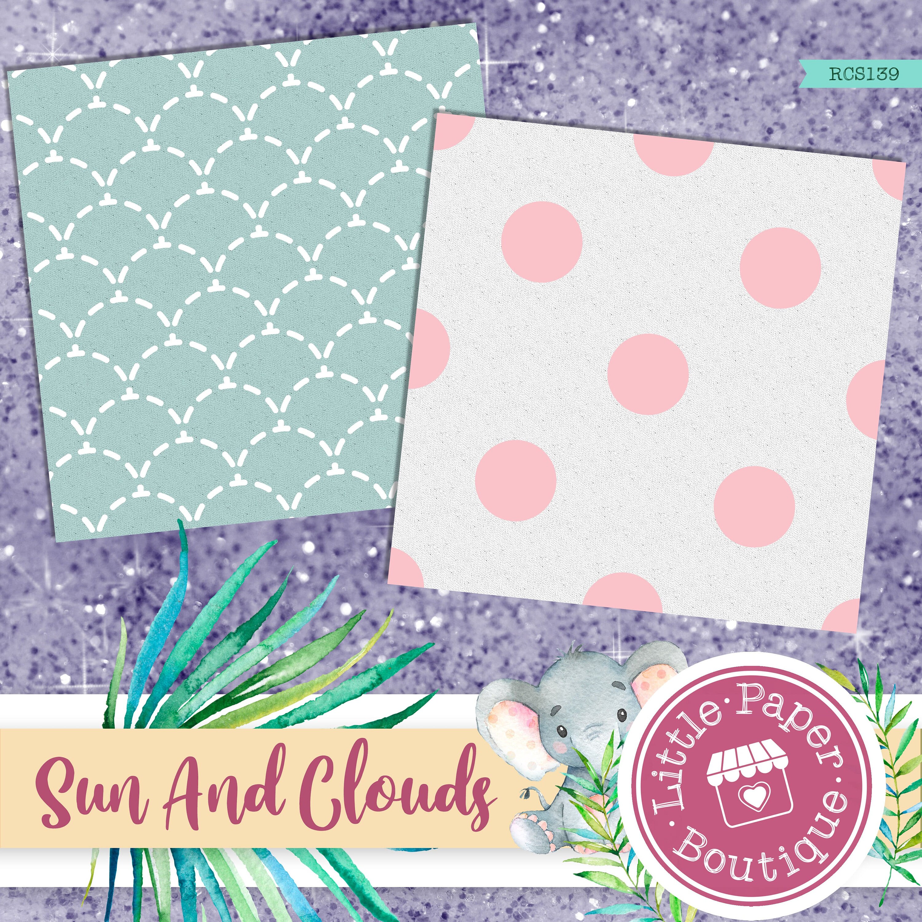 Cloud Digital Paper Baby Blue Clouds Digital Papers Moon - Etsy