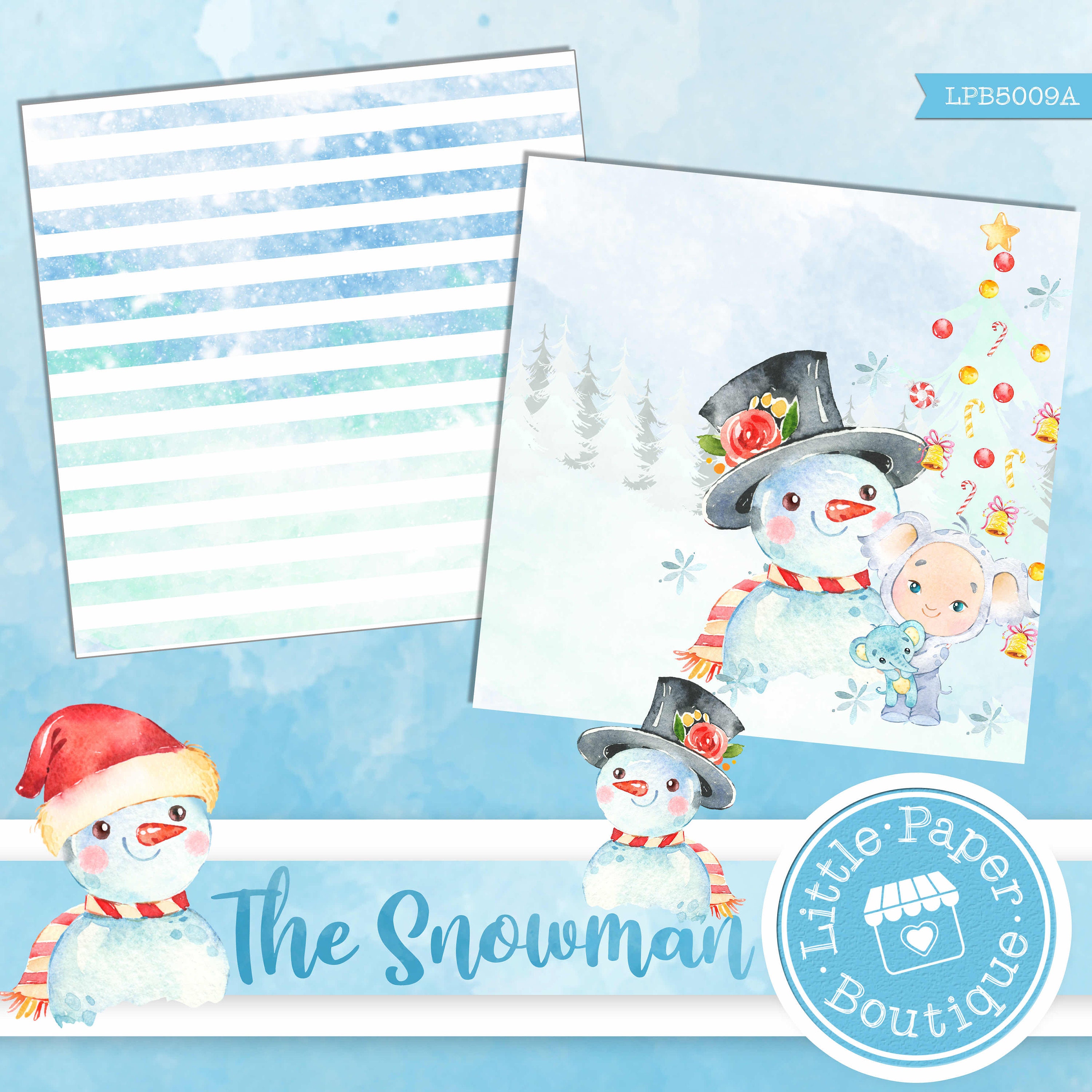 Snowman Digital Paper Snowman Digital Paper Snowflake - Etsy