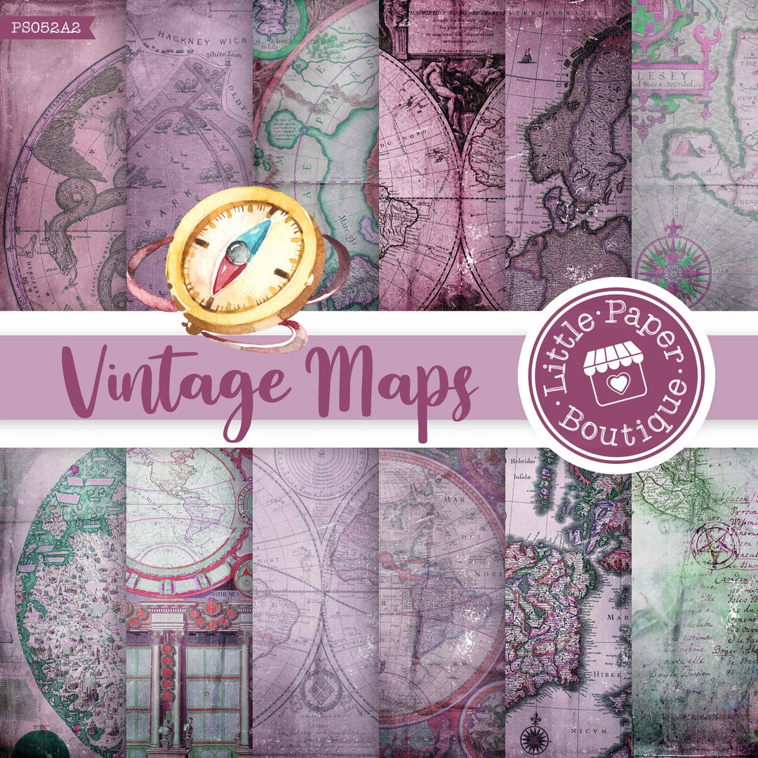 Digital Antique Map Printable Antique Old Map Double - Etsy