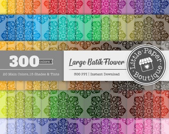 Tinted Swirls Digital Paper, 100 Rainbow Doodle Floral Pattern ...