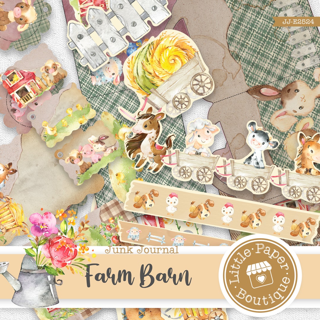 Farm Animals Barn Junk Journal Kit (FULL KIT) Farmer's Market ...
