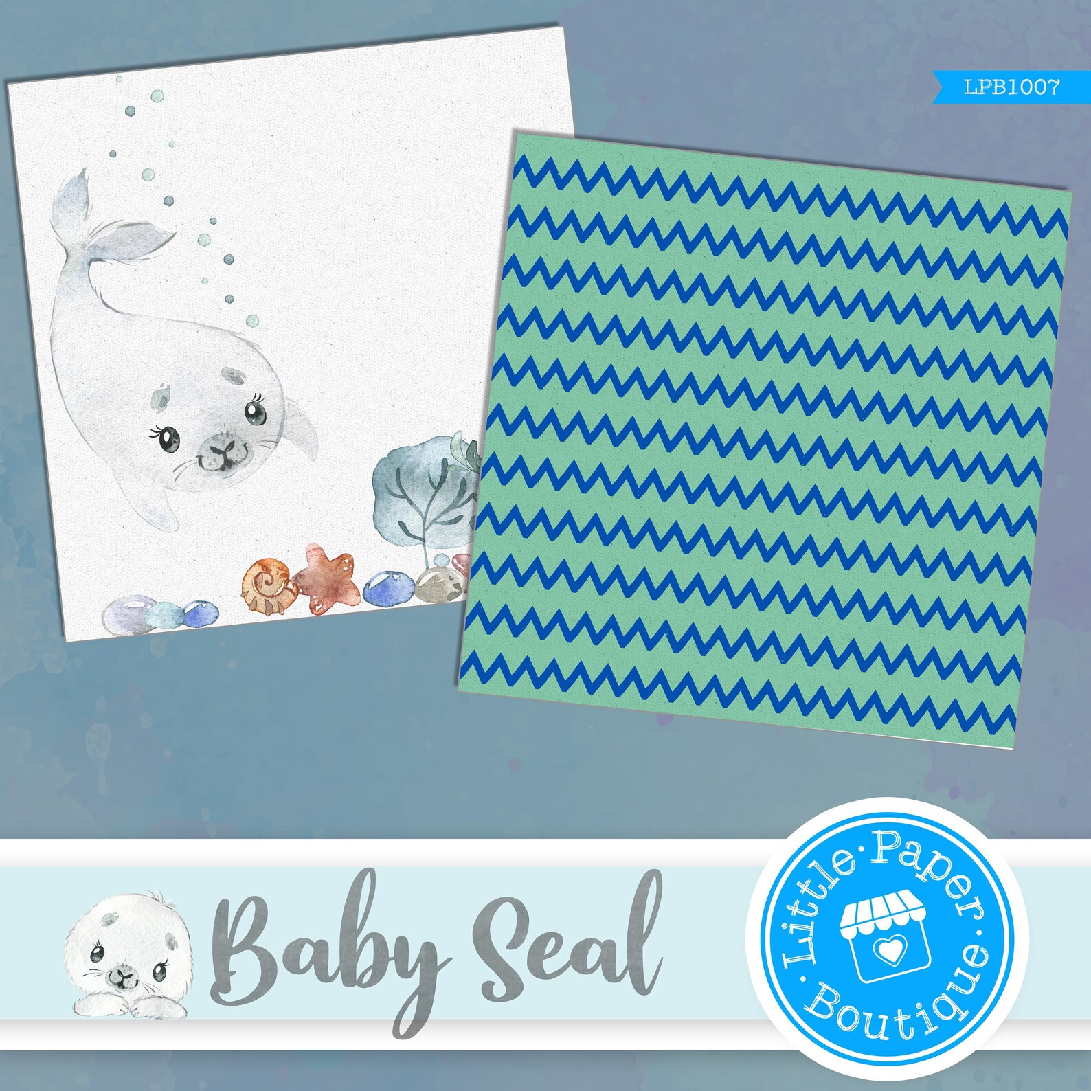 Seal Digital Paper Seal Pattern Ocean Pattern Digital - Etsy
