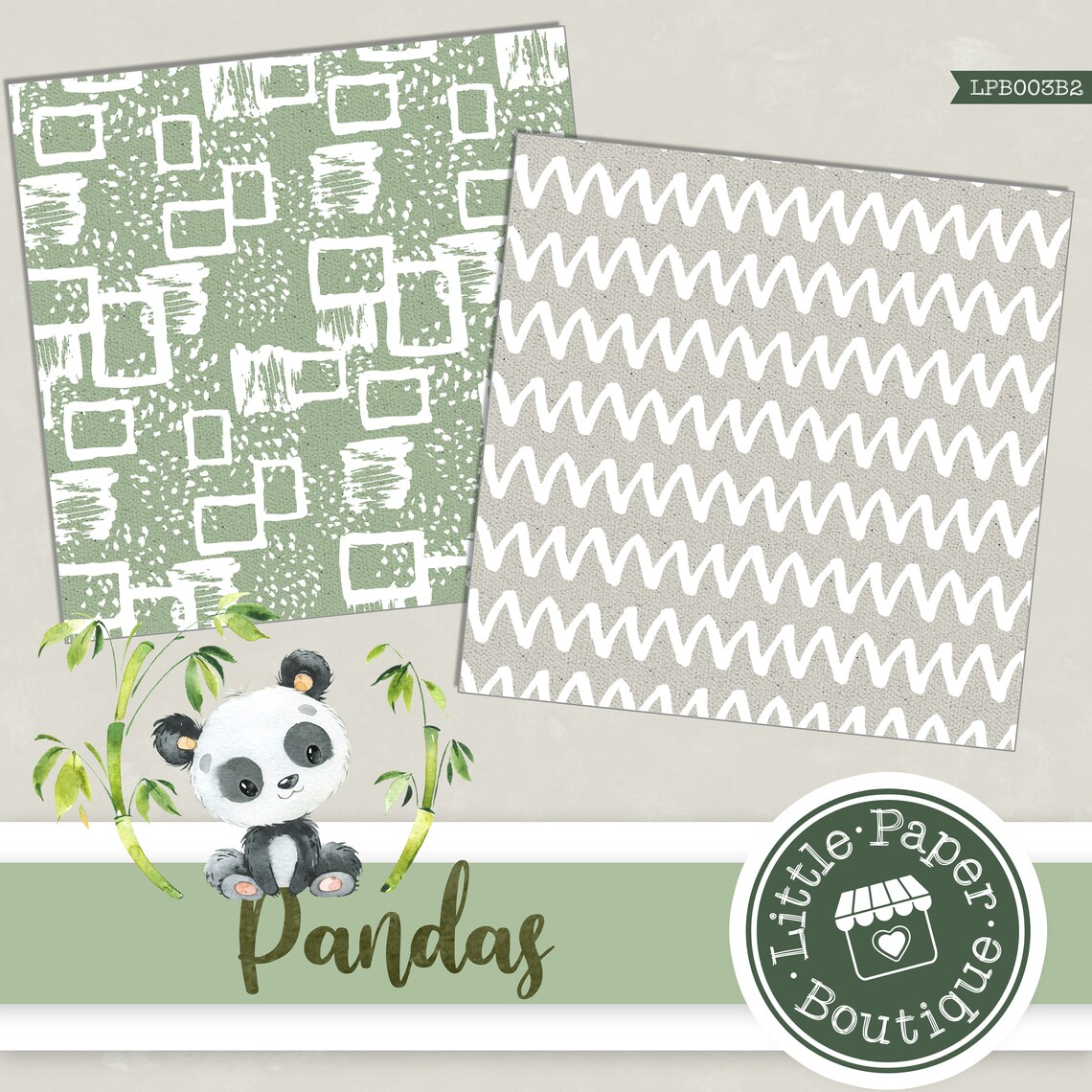 Panda Digital Paper Digital Scrapbook Paper Digital Paper | Etsy