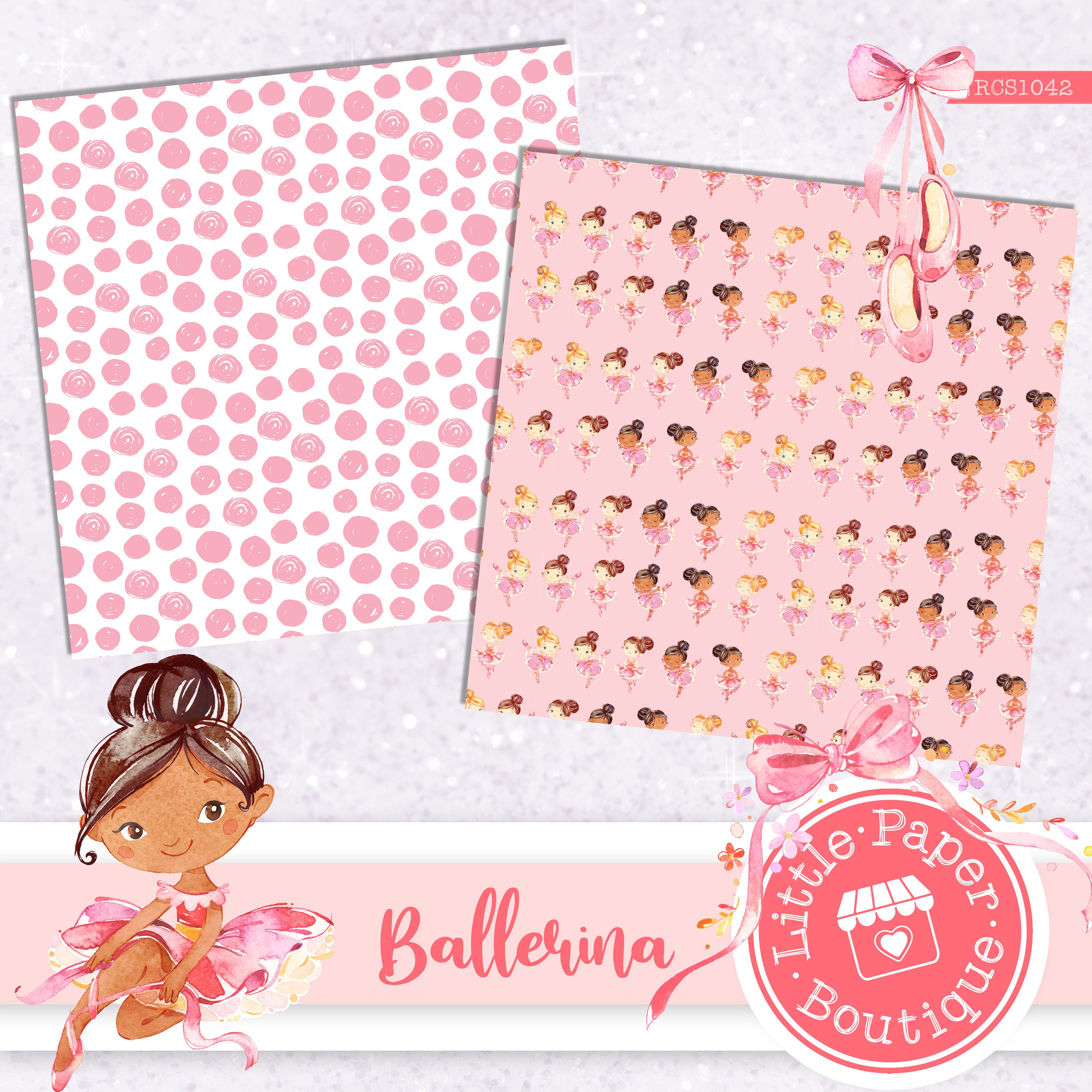 SEAMLESS Ballerina Digital Paper Digital Download Designs Scrapbook ...
