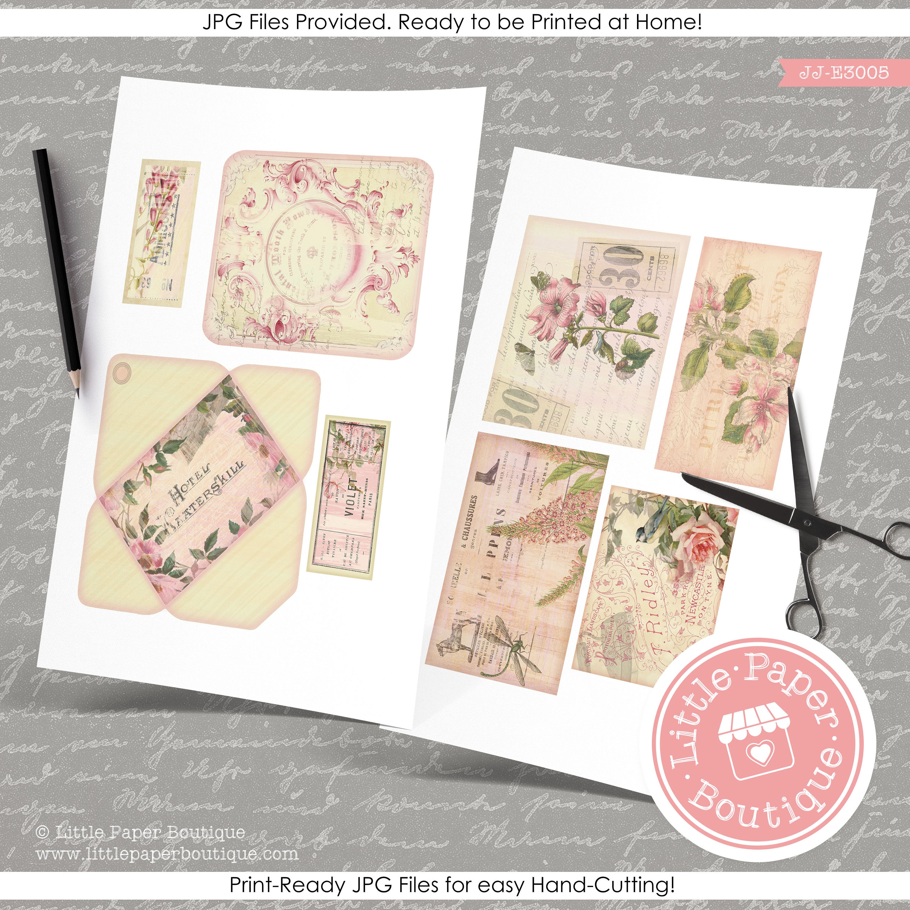 Vintage French Pink Digital Junk Journal Kit FULL KIT With - Etsy