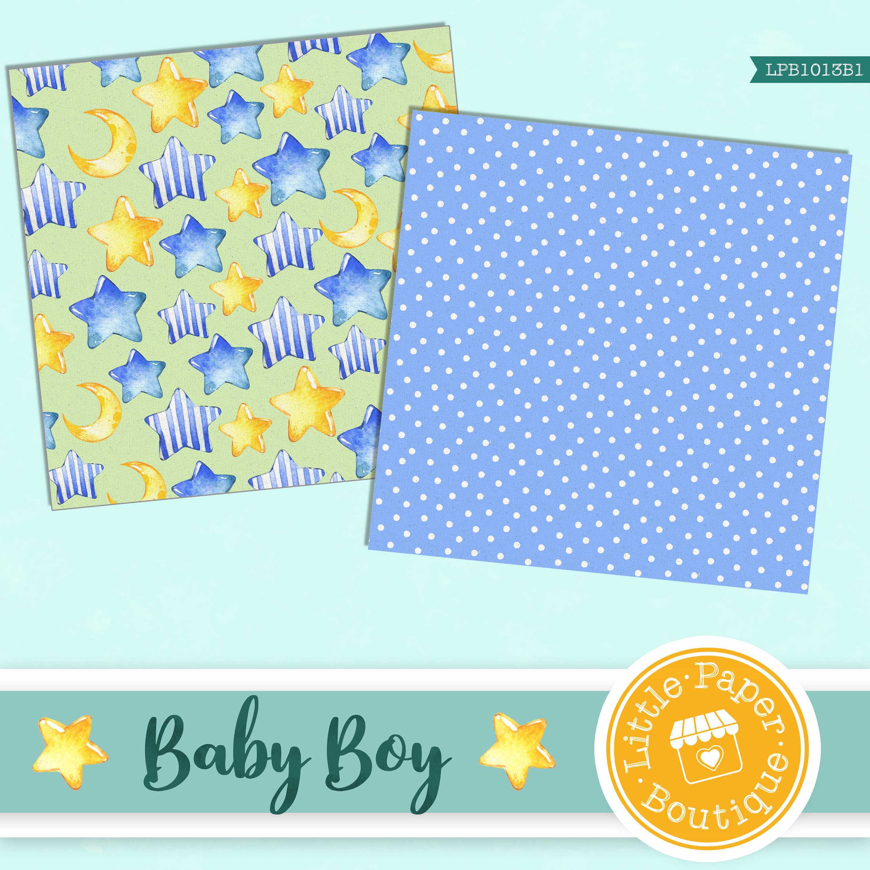 Baby Boy Digital Paper Baby Shower Scrapbook Blue & Grey - Etsy