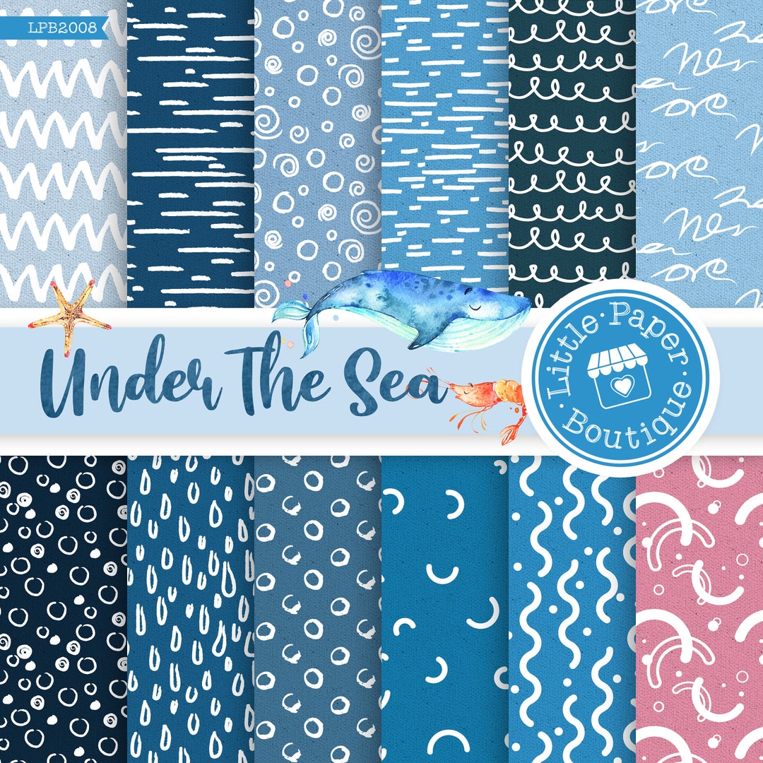 Ocean Friends, Marine Life, Sea Creatures, Digital Paper Pack Ocean ...