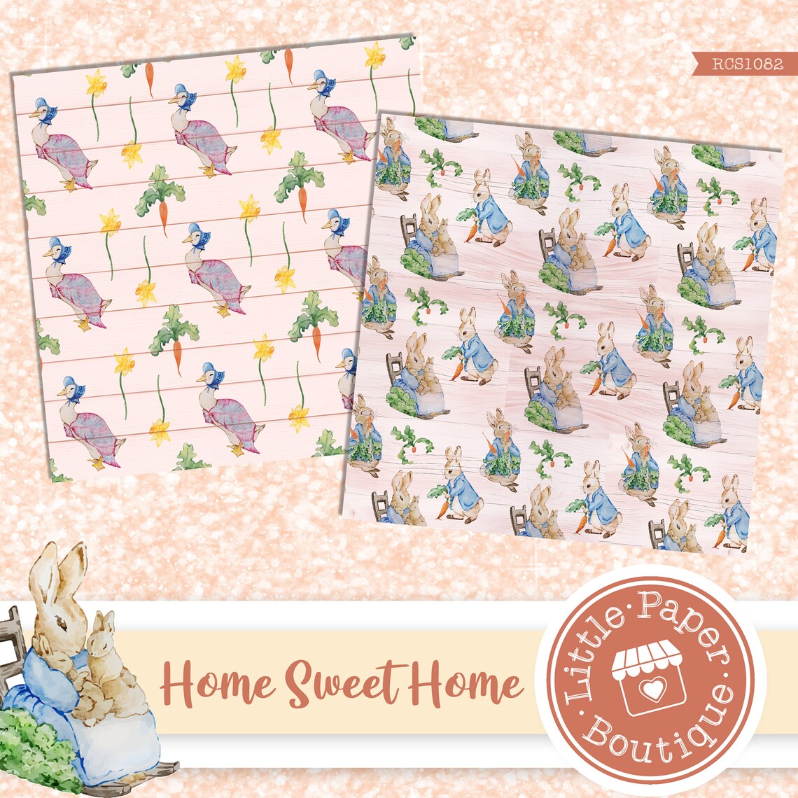 SEAMLESS Peter Rabbit by Beatrix Potter Digital Backgrounds A4 & Letter ...
