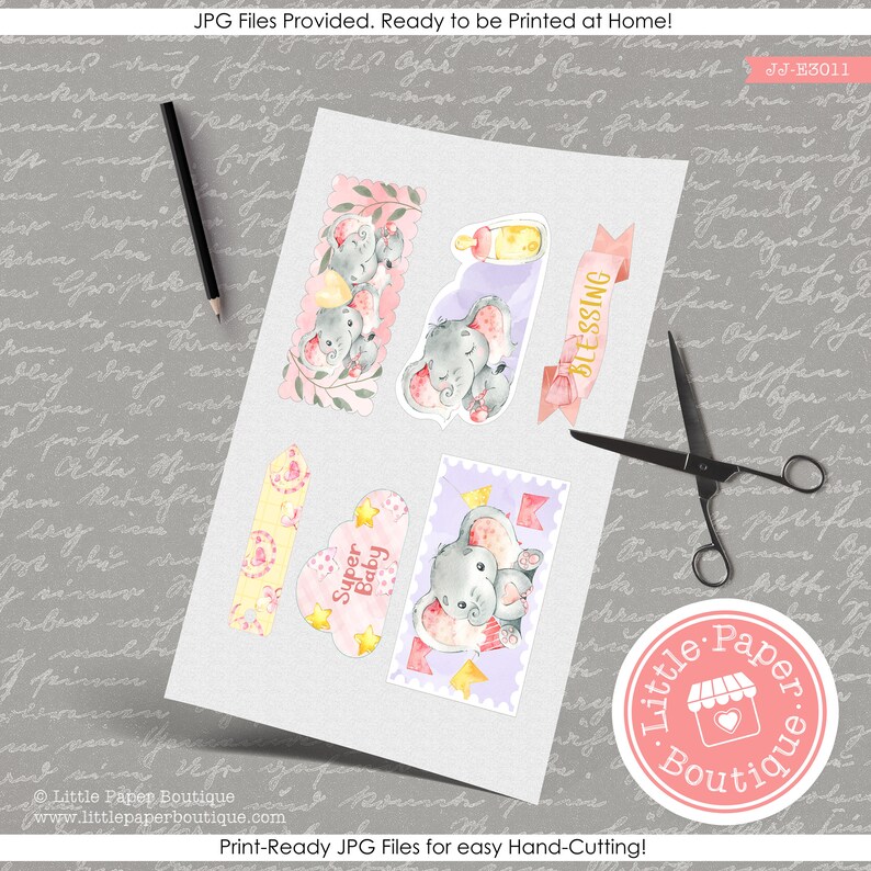 Baby Elephant Girl Digital Junk Journal Kit FULL KIT With - Etsy
