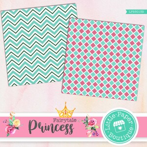 Little Princess Digital Paper Cute Girl Printables Patterns Princess ...