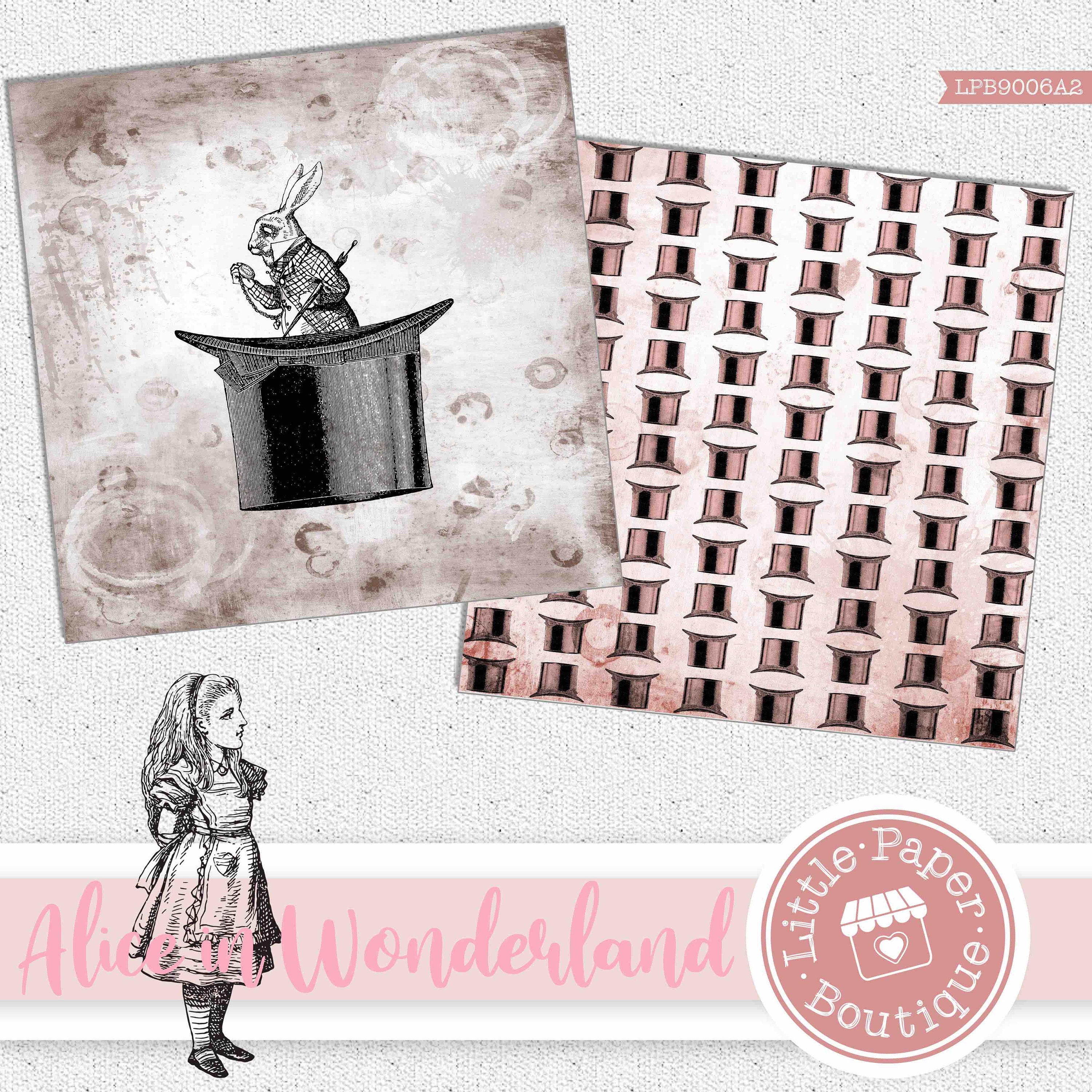 Alice in Wonderland Paper Pack Alice Digital Paper Pack | Etsy