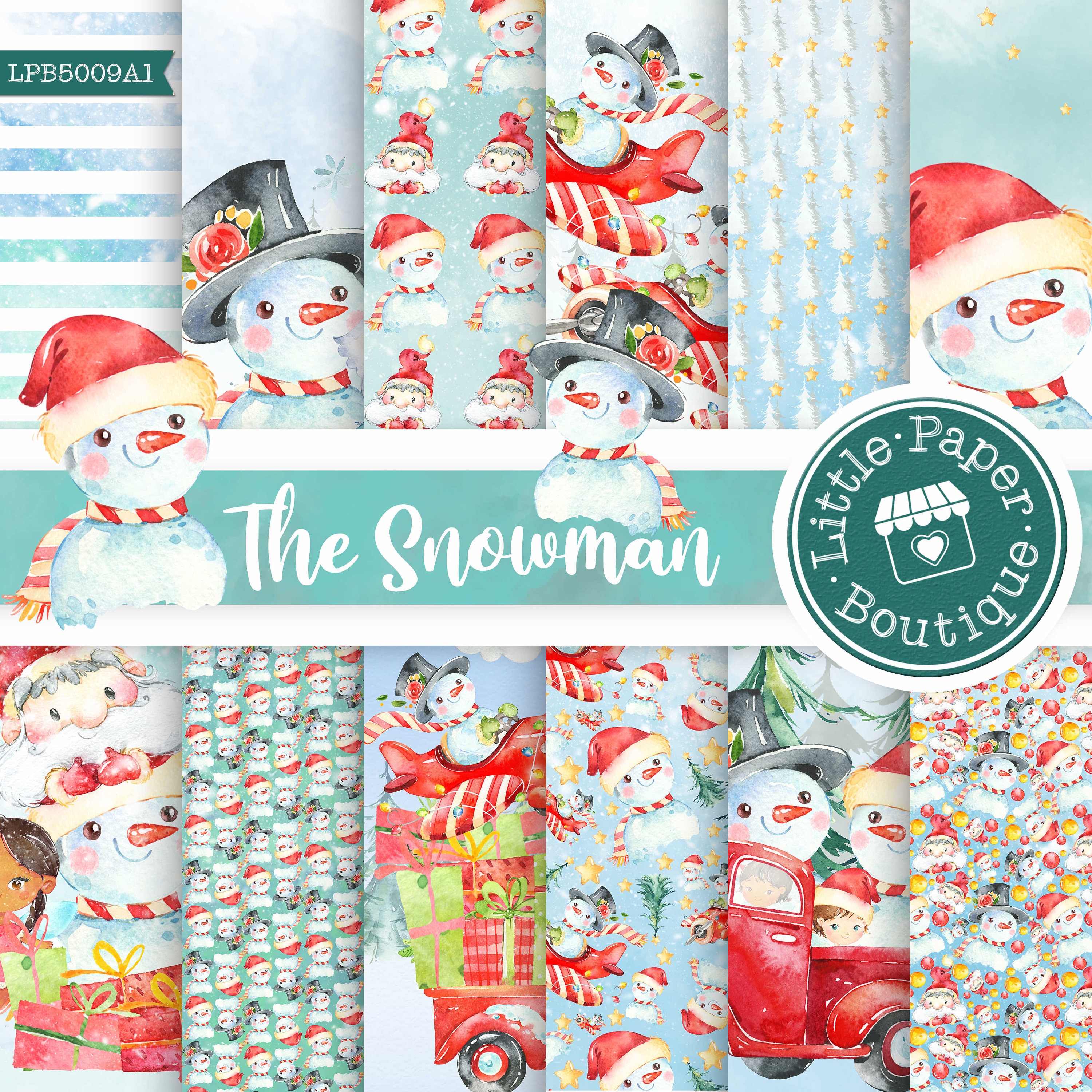 Christmas Digital Paper, Red Green Paper Set, Nordic Christmas ...