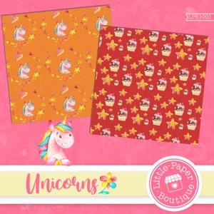 Unicorn Digital Paper, Whimsical Digital Paper, Unicorn Planner ...