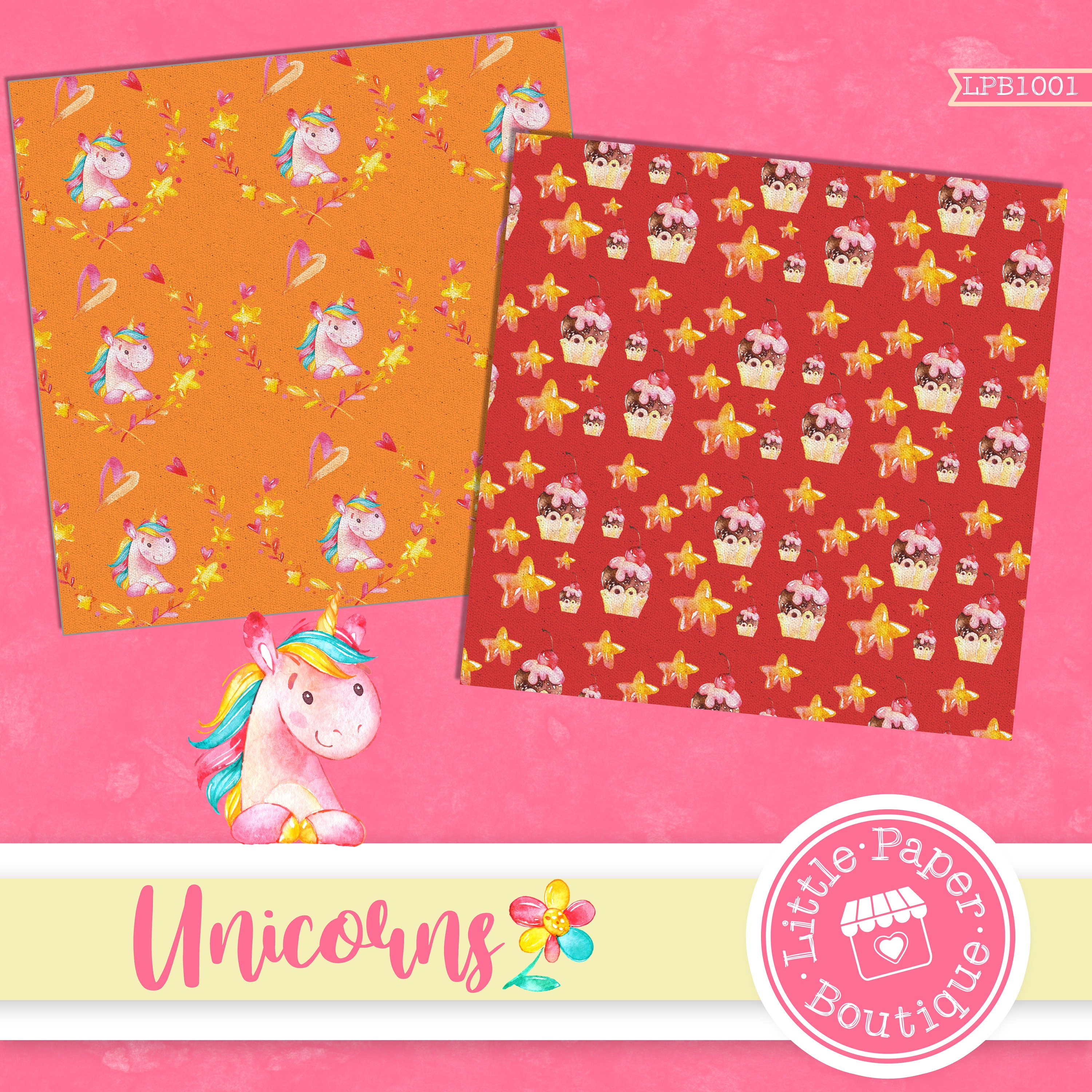 Unicorn Digital Paper Whimsical Digital Paper Unicorn - Etsy